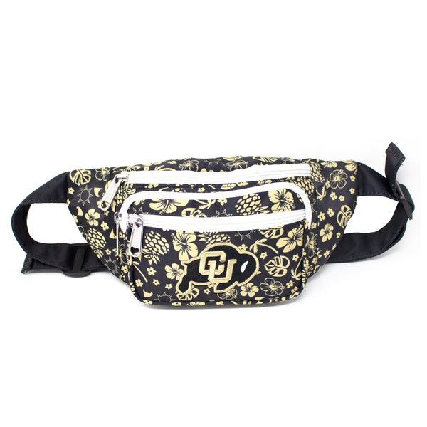 Colorado Buffs Fanny Pack . B Fresh . Black Floral Hawaiian Print - B ...